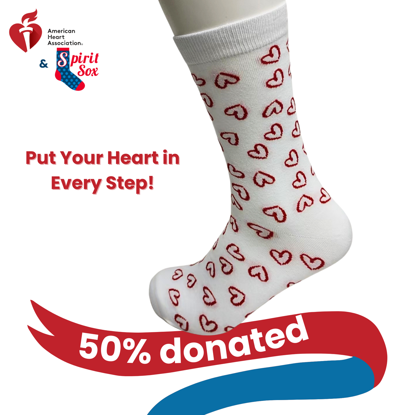 Heart Socks – 50% of Proceeds Donated to the American Heart Associatio ...